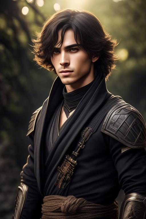 rdlaserna: Attractive male ninja, medium length hair, striking eyes ...