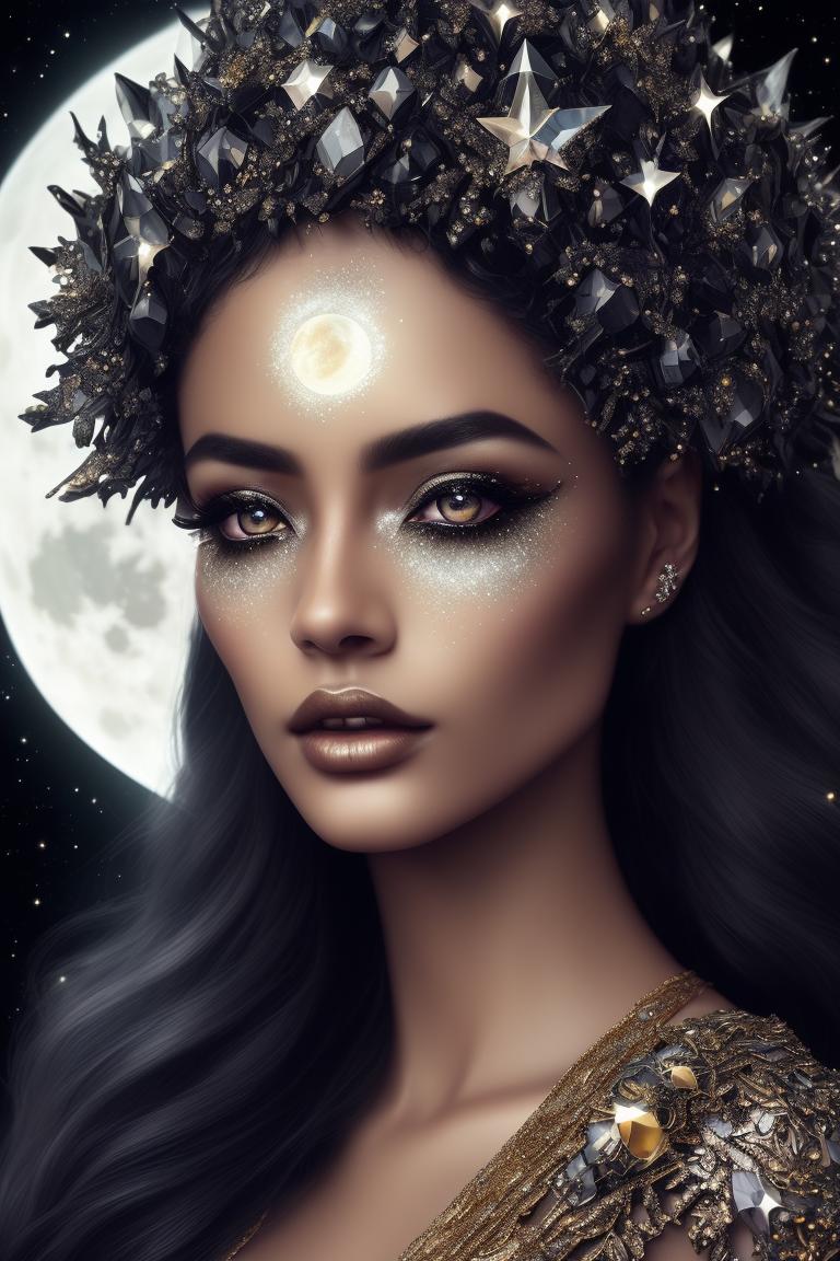 mellow-viper424: beautiful celestial goddess, full moon, wear crystal ...
