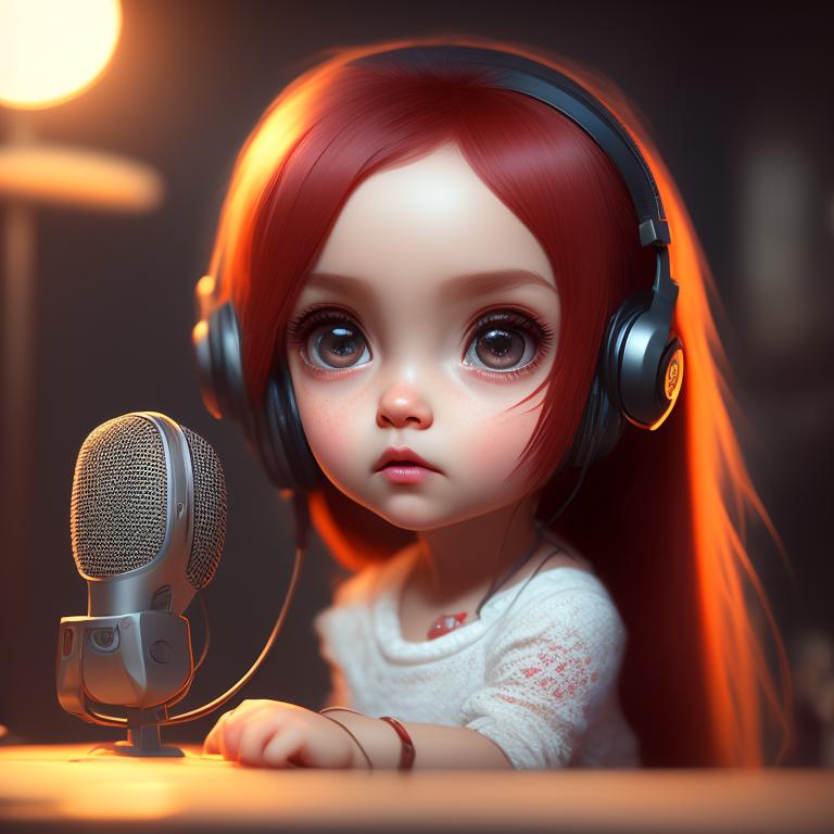 AeXasArt: a cute small girl with red long bob hairstyle is sitting and ...