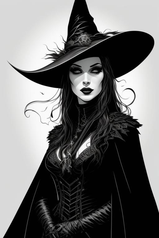 Pretty Witch Drawing