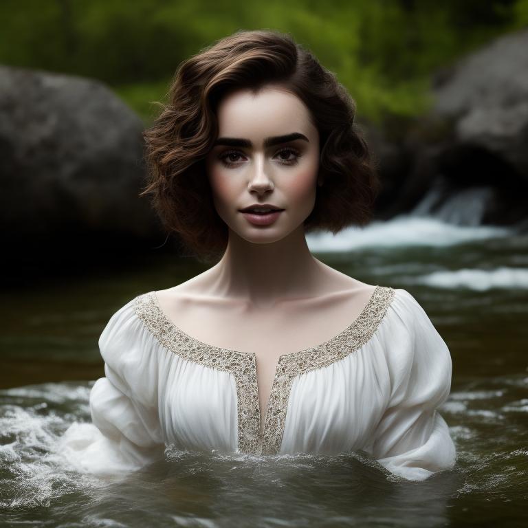 Lily Collins Swimming