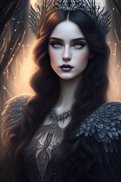dead-manatee675: beautiful dark angel, gothic style, wear crystal crown ...