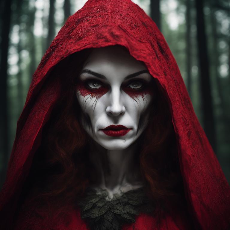 Dark Red Riding Hood Makeup