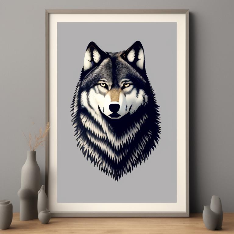 failing-crow622: ((majestic grey wolf centred))Vintage, wolf on rock ...