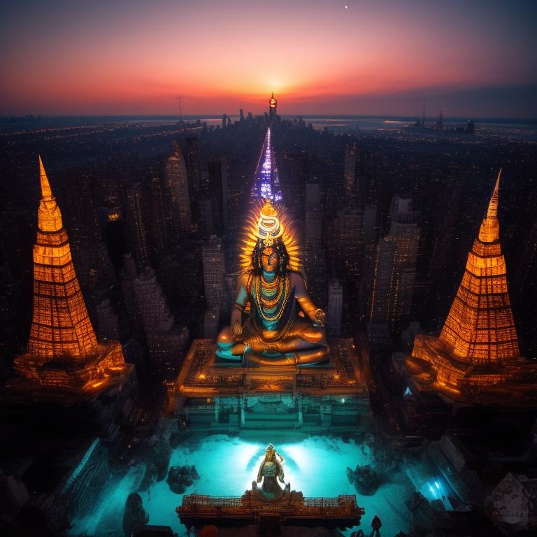 meetjoeblack: lord shiva jumping out of a spaceship above new york city ...