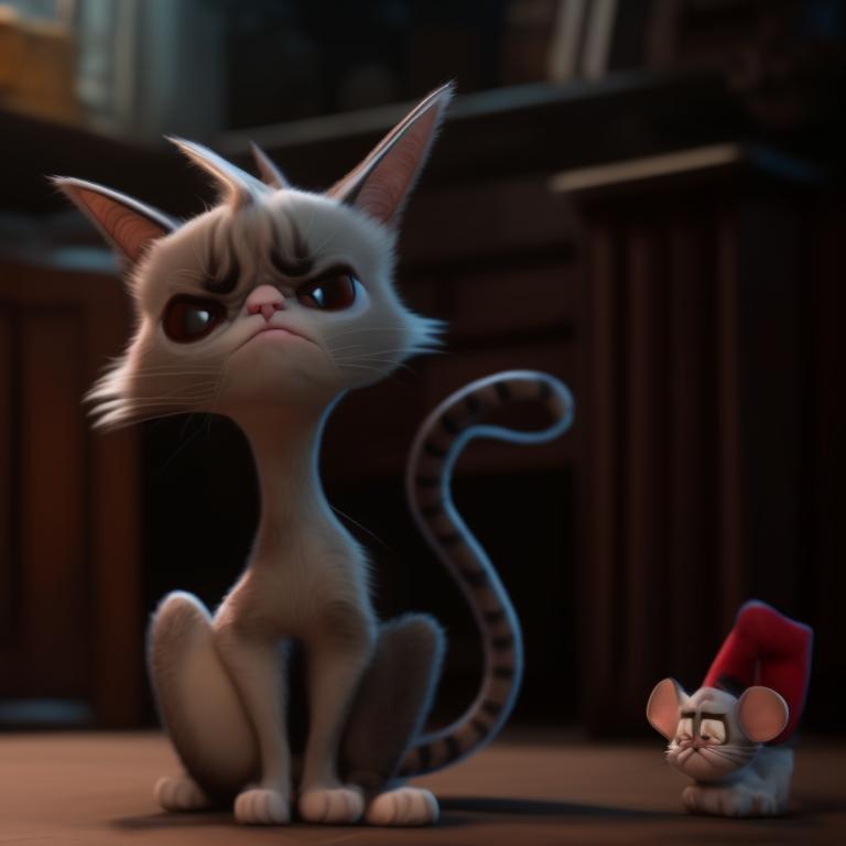 thiccFlair: Grumpy Cat exhausted from chasing mischievous ninja mouse