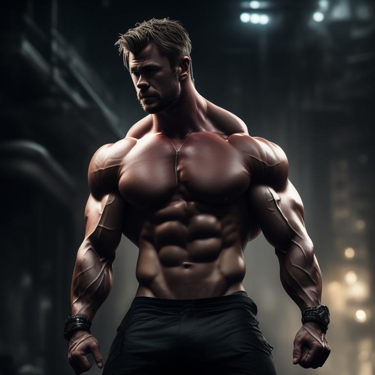 mealy-eel700: Chris Hemsworth depicted as a bodybuilder