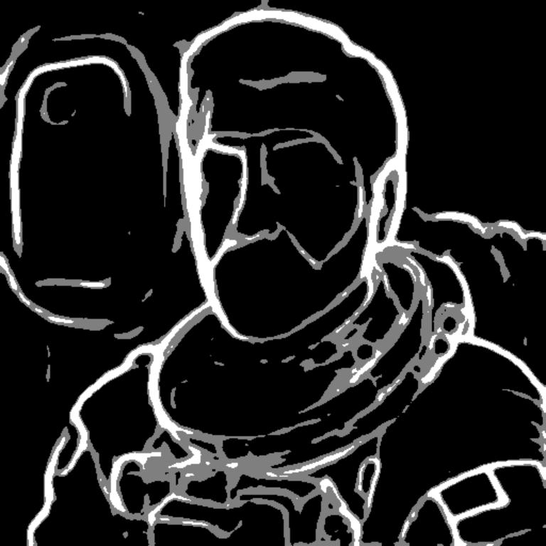 addison: gritty medium portrait of Space explorer George Clooney, quirky visual style of wes ...