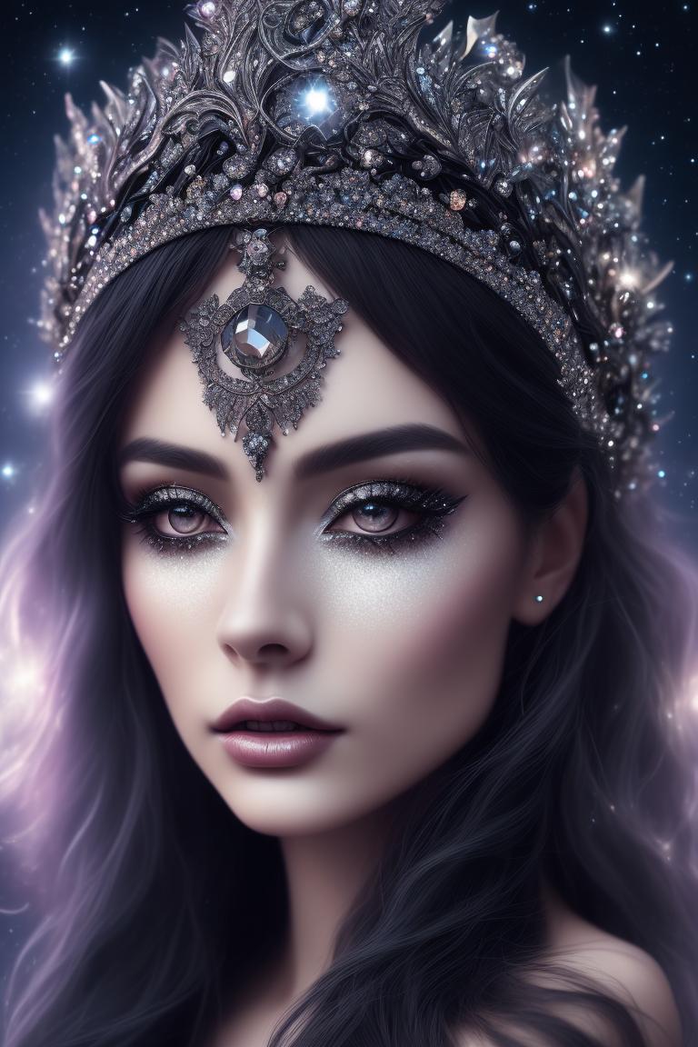 dreary-wren426: beautiful celestial goddess, full moon, wear crystal ...