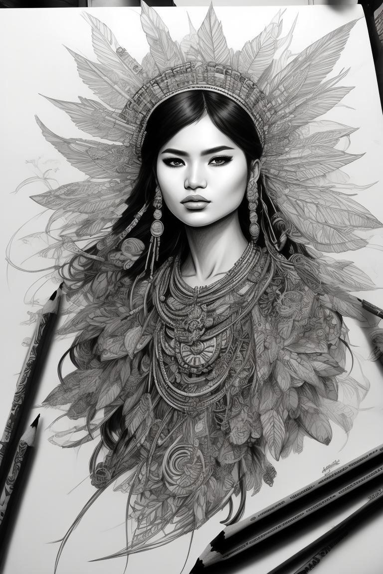 wry-turkey267: apache chief in traditional clothing, proud bearing