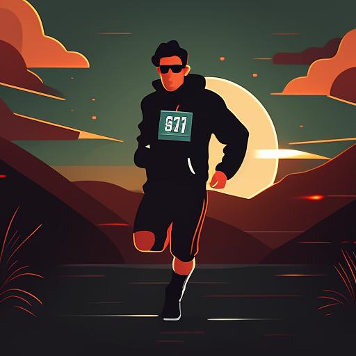 old-termite984: Male runner with the sun rising at the background