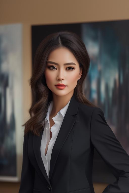 Jaya_Hess: Beautiful woman with wide eyes, Modest, full color, femininity