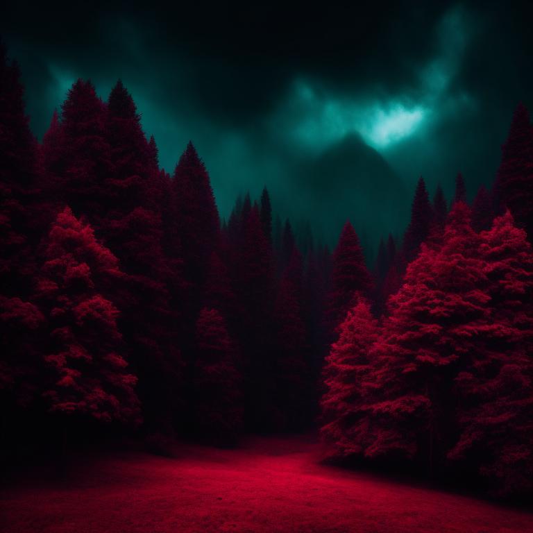 Dark Red Forest Background