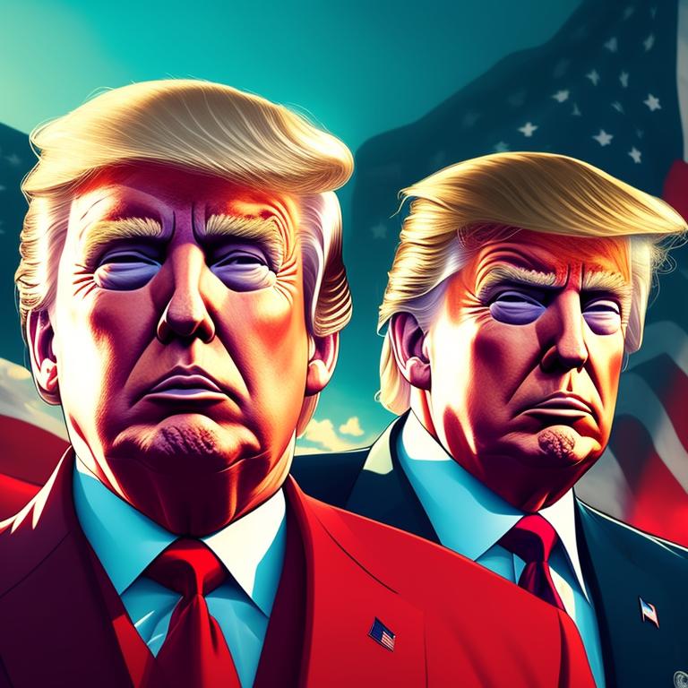 wild-eel897: Donald Trump, very close, with american flag