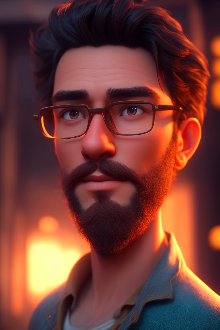 Squirrel_Hunt: a man, 40yo, with glasses, portrait, (upper body)