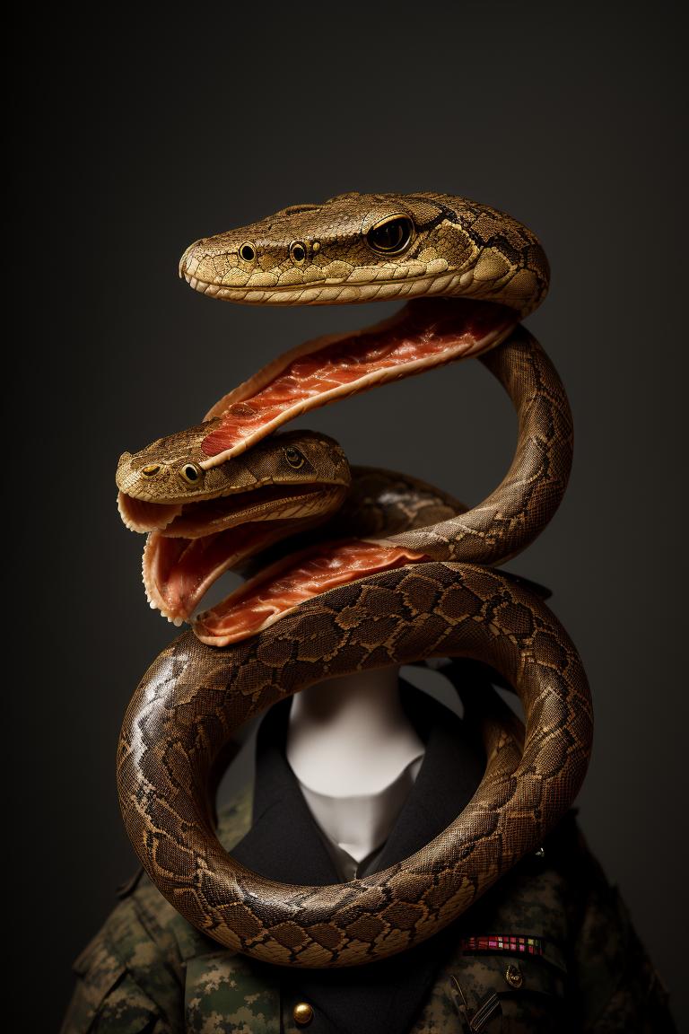 kind-trout685: a snake made out of bacon eating its own tail, to form ...