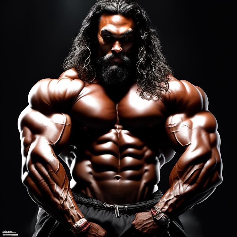 mealy-eel700: Jason Momoa and David Ramsay depicted as bodybuilders