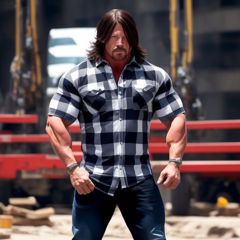 aged-shrew466: AJ Styles working at a construction site