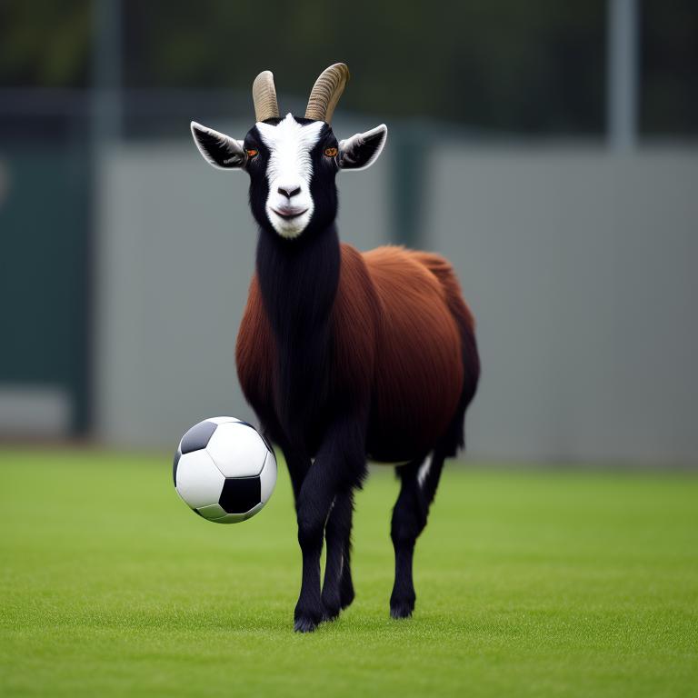 sticky-rail868: A goat with soccer ball