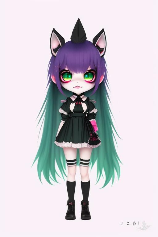 Vampire Anime Girl With Purple Hair