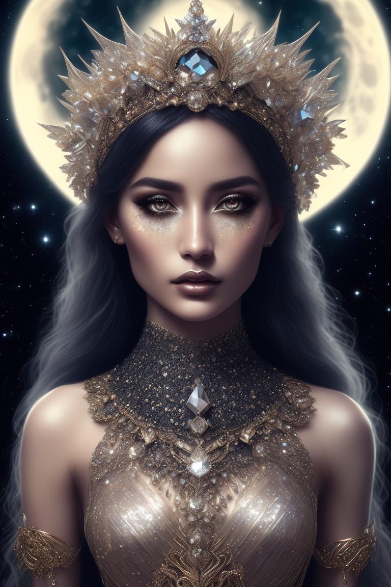 mellow-viper424: beautiful celestial goddess, full moon, wear crystal ...