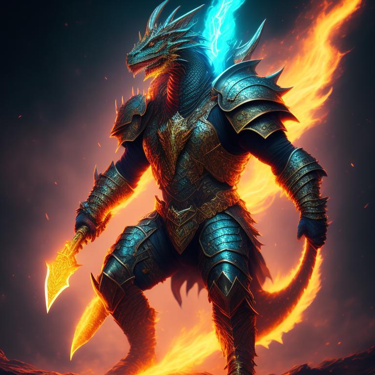 Mastersin: a snarling yellow dragon head lizardman warrior, A dragon ...