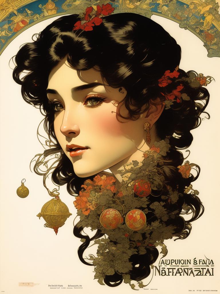 gigiodekor: woman bat , nouveau, alphonse mucha, antique, ornaments