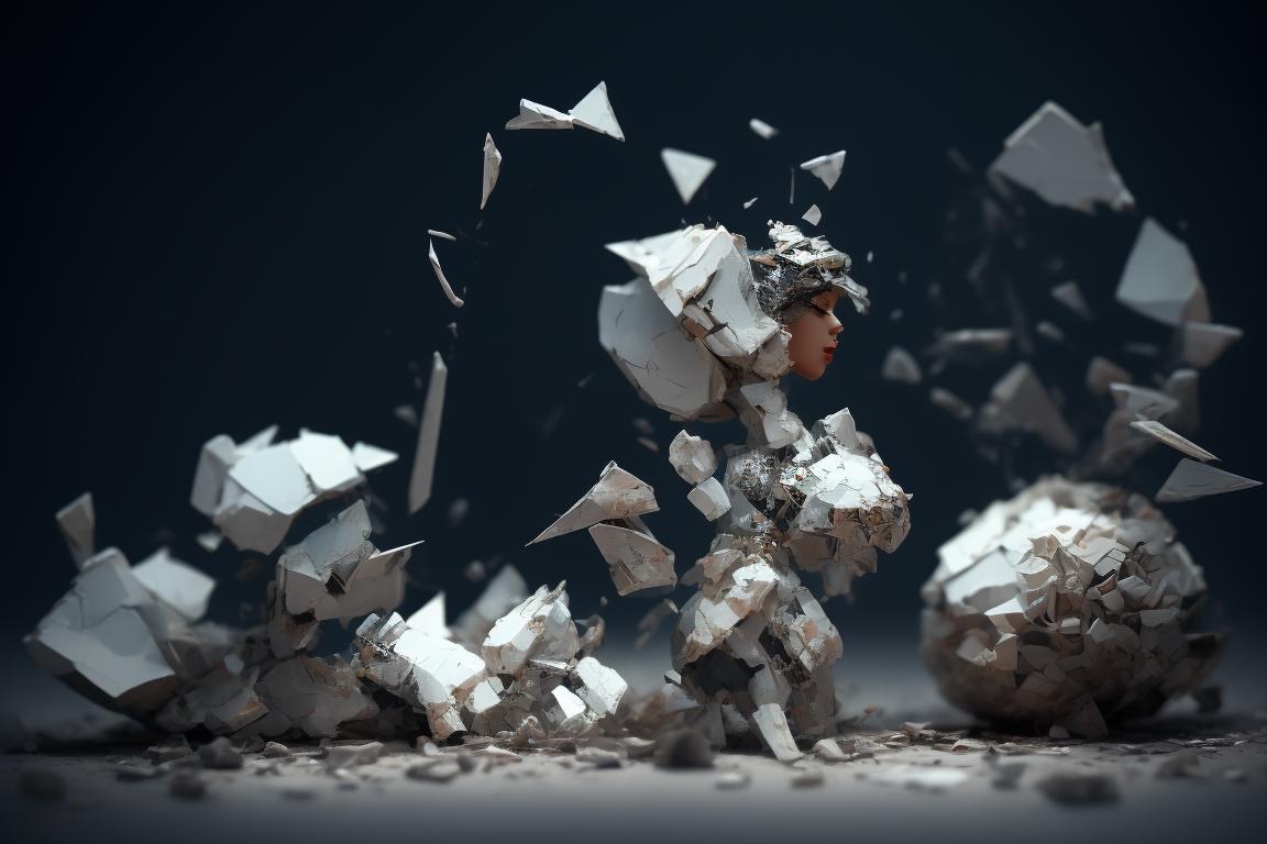 joshuab: a shattered plaster doll putting itself back together again