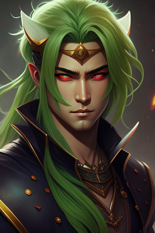 jumbo-tapir82: man, male, hero, handsome, long green hair, horns ... jumbo-tapir82: man, male, hero, handsome, long green hair, horns ...