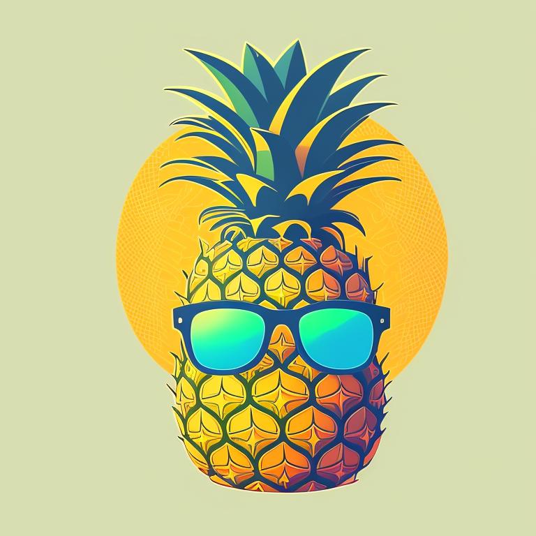 cultured-fly329: Simple cool pineapple with sunglasses