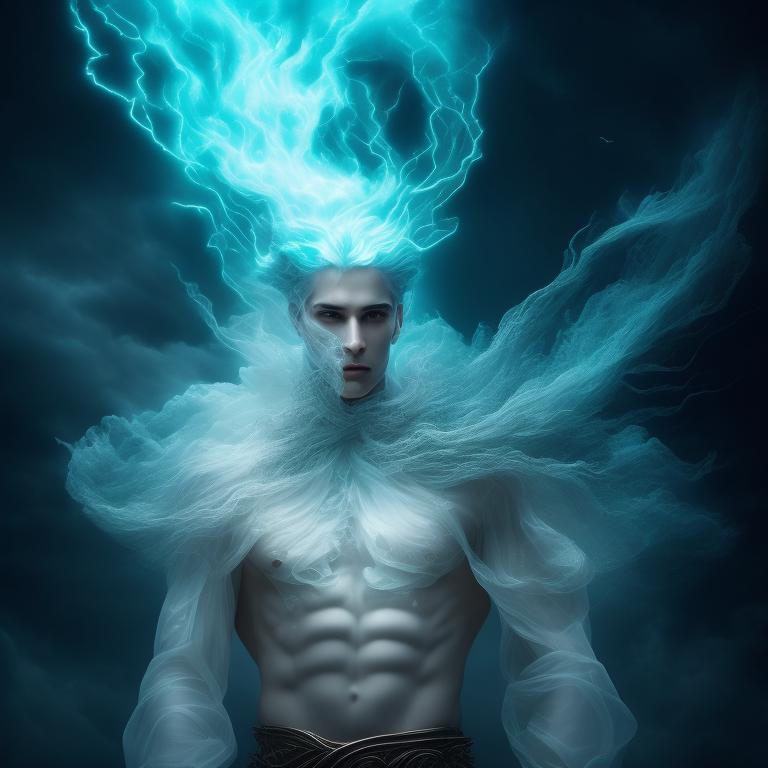 acidic-tapir: translucent man made of air resembling the god of wind ...