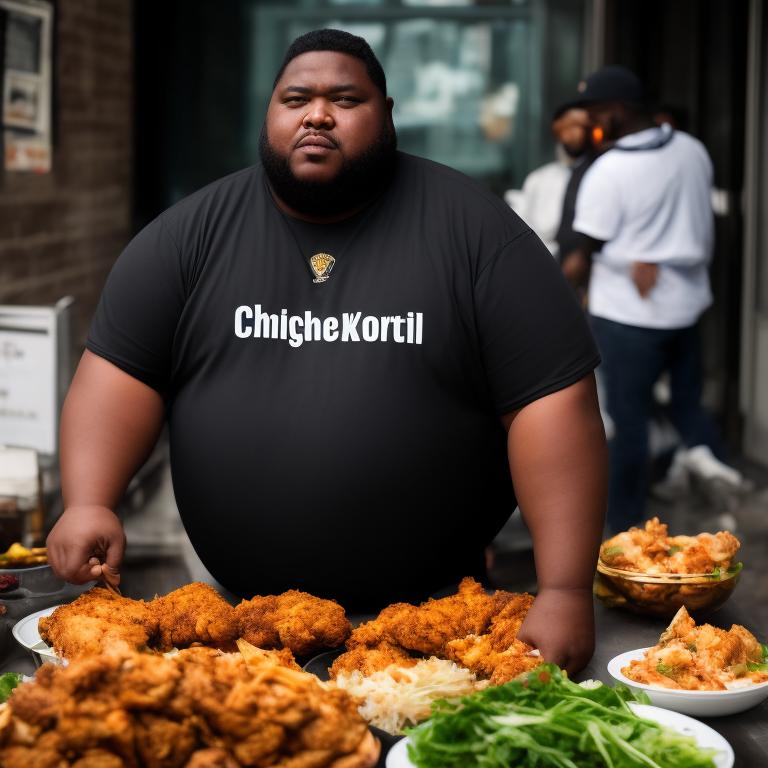 Black Man Eating Fried Chicken