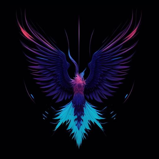 stained-swan681: Digital Phoenix - A Vector Design with Dramatic Lighting