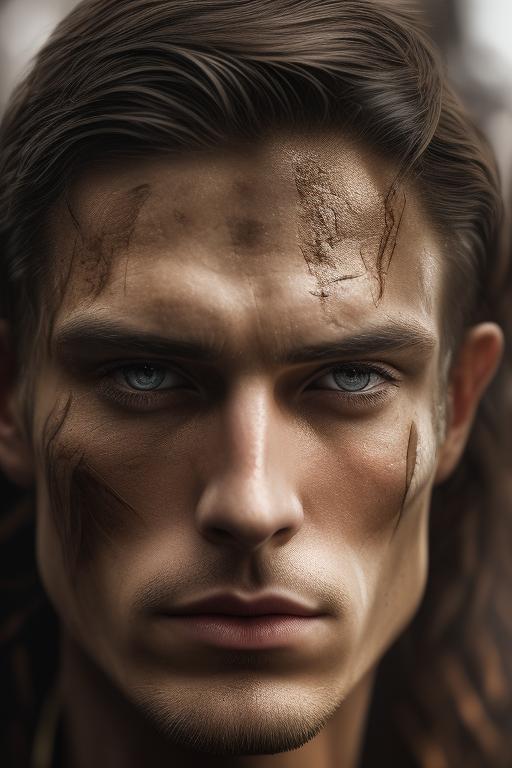 hard-hornet854: Full body, facial scars, battle wound. Elven male, tall ...