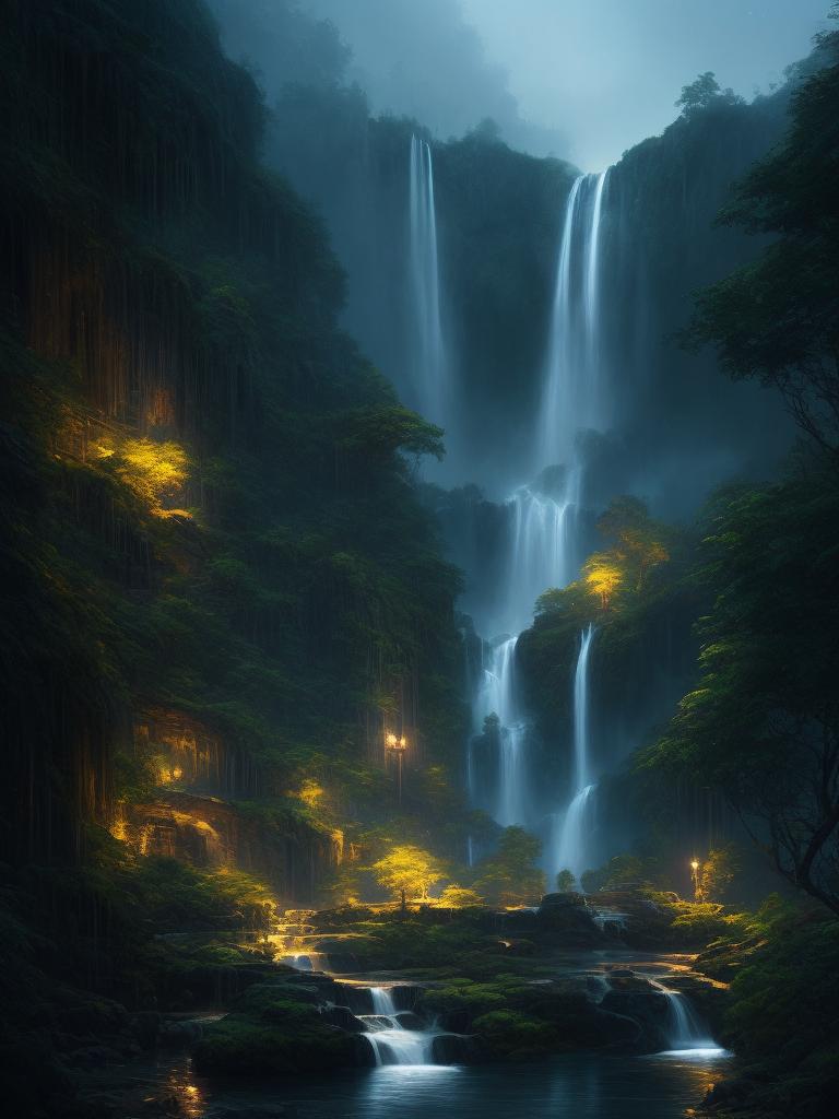impure-deer189: waterfall at night