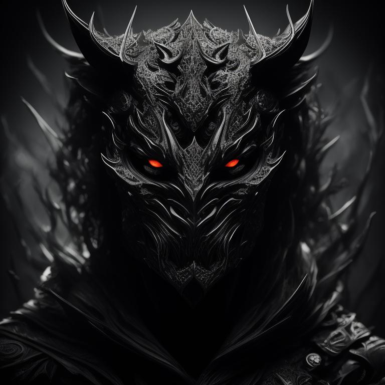 gifted-rail832: Graphic black and white art demon portrait