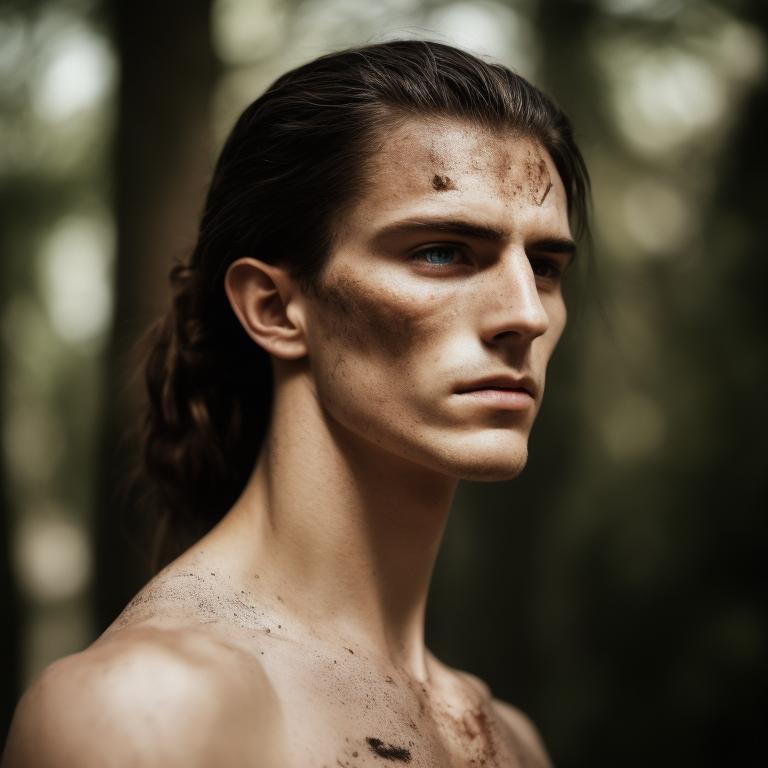hard-hornet854: Scarred face. Elven male, tall, lean physique. Pale ...