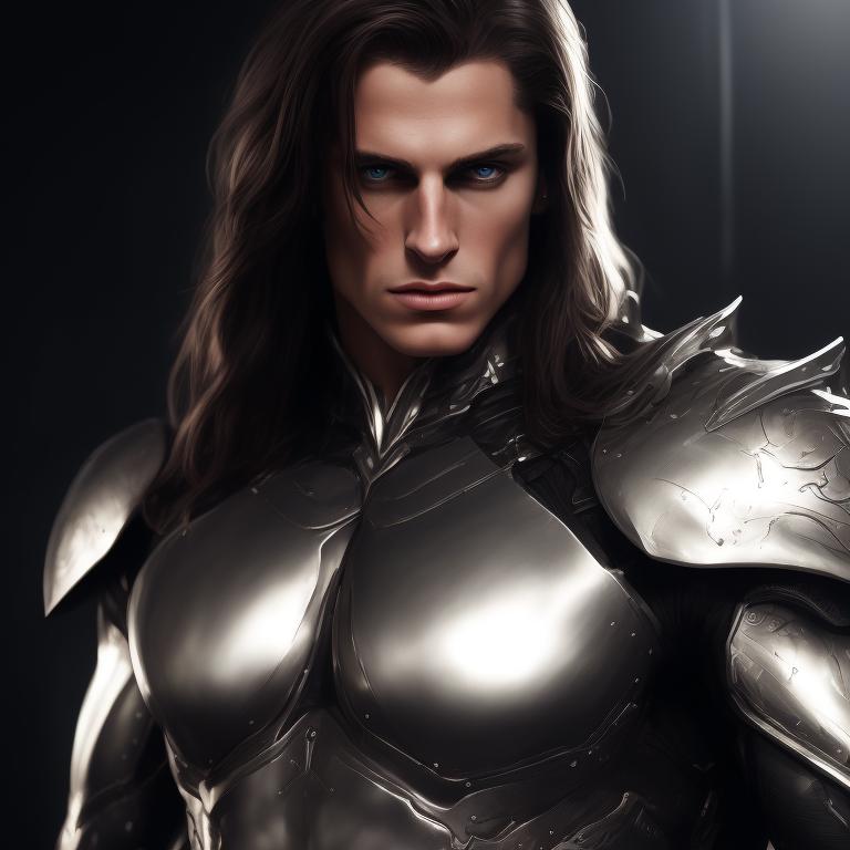 Desna: Tall muscular Man young and handsome with long glossy black hair ...