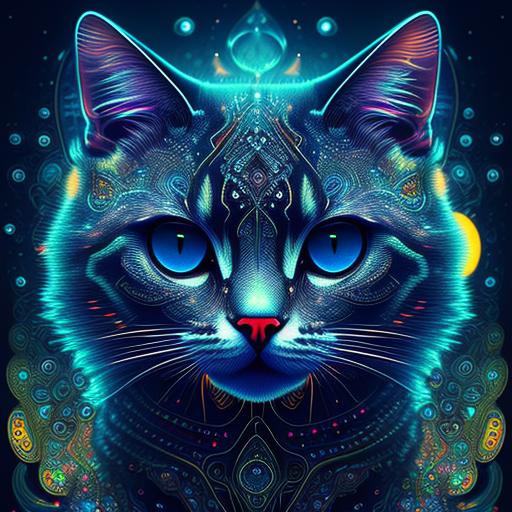 worldly-crow60: Cat in ASCII art, Louis Wain, fairycore