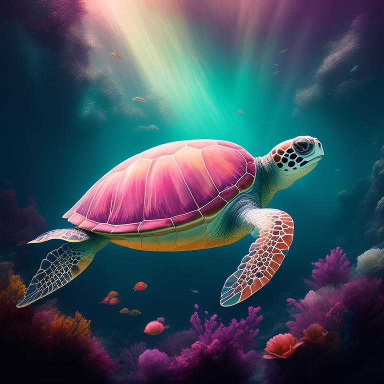 silent-eland254: Pastel Watercolor Peony sea turtle, white background ...