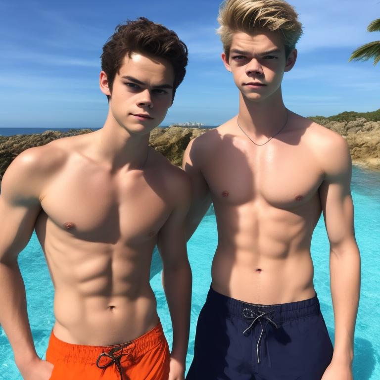 Live Ibis63 21 Year Old Handsome Dylan Obrien Shirtless And Just Wearing Navy Blue Long Knee