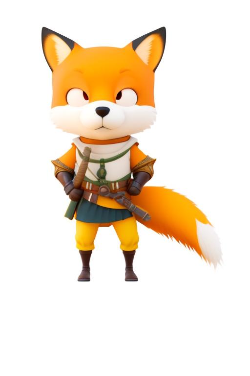 diman: A Fox samurai, in the style of Takeshi Murata