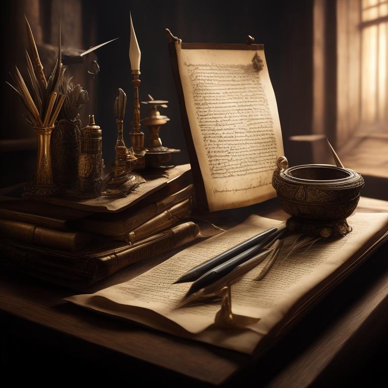 hot-quetzal354: medieval writing implements such as parchment, quills ...