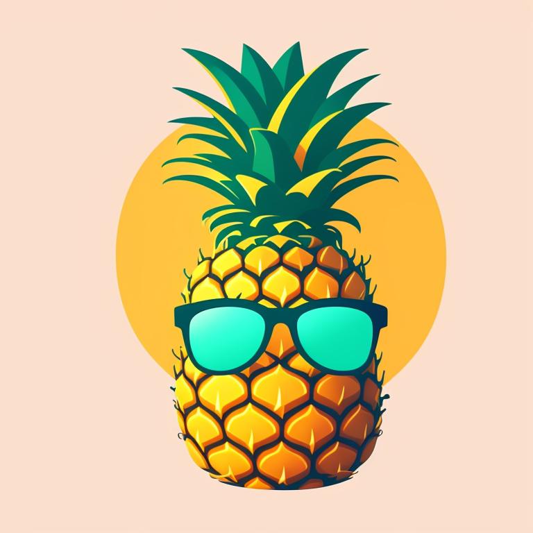 cultured-fly329: Simple cool pineapple with sunglasses