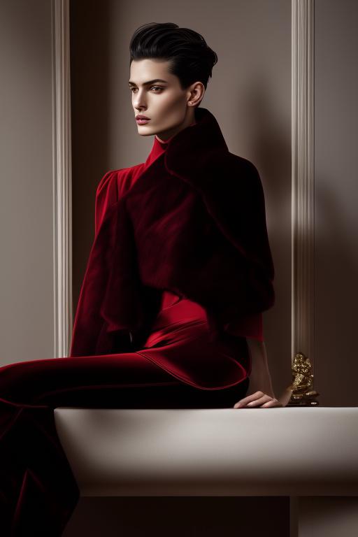 Kravcinema: Dark Red Painterly Style of a handsome French Model from Paris