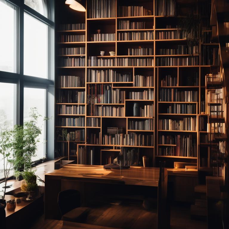 naive-kudu13: front-facing bookshelf, no aisles, straight shelves ...