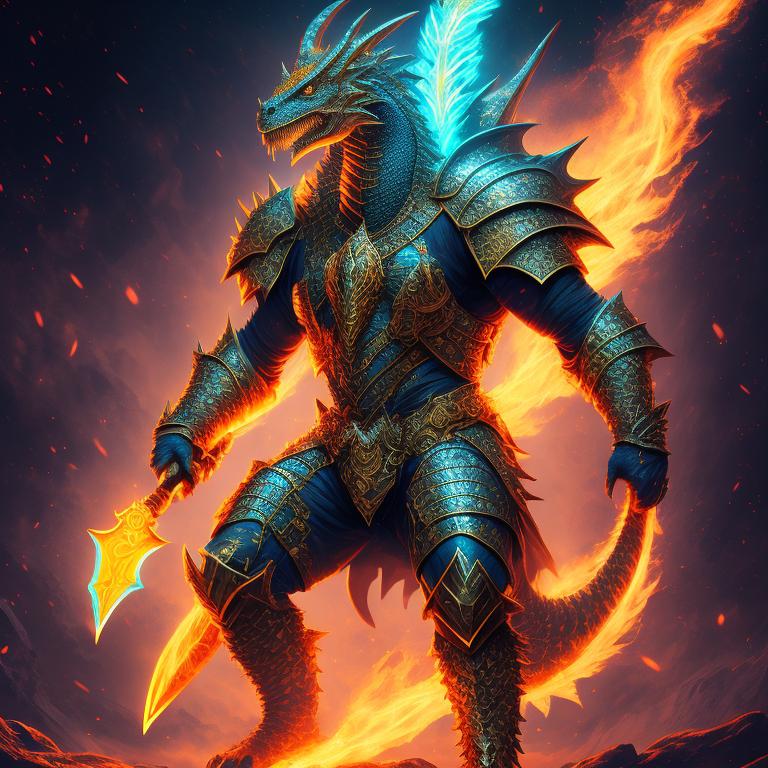Mastersin: a snarling yellow dragon head lizardman warrior, A dragon ...