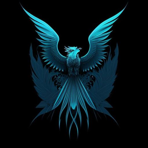 stained-swan681: Digital Phoenix - A Vector Design with Dramatic Lighting