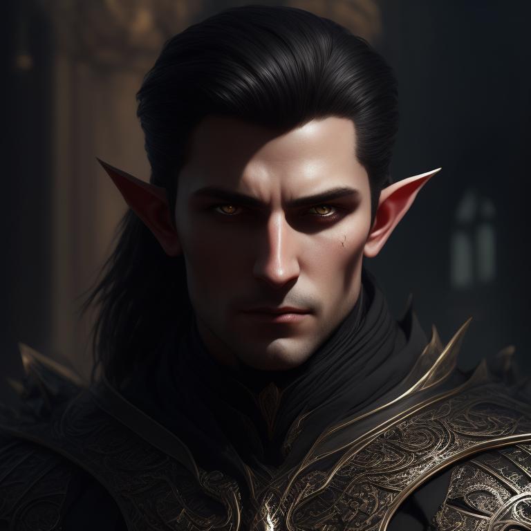 wasteful-finch0: Baldur's Gate portrait of a sinister handsome cunning ...