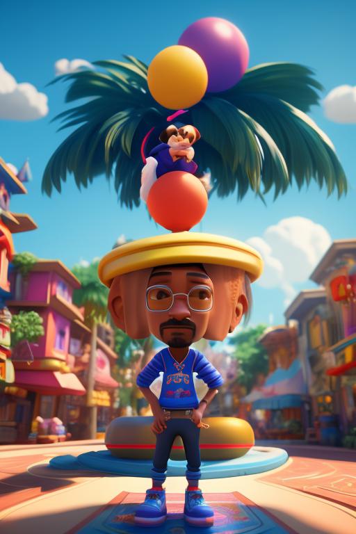 bwaykc: rapper snoop dogg standing in the middle of a street, pixar 3d ...